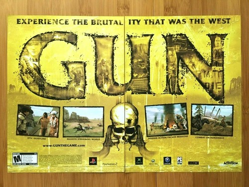 GUN PS2 Xbox Gamecube 2005 Print Ad/Poster Official Wall Art Red Dead ...