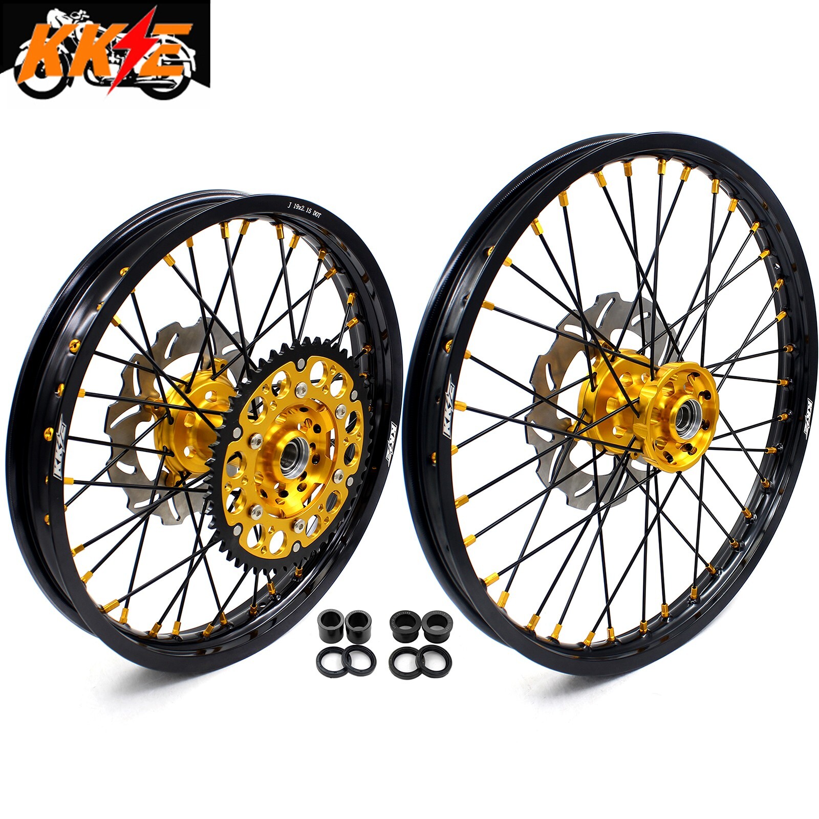 KKE 21/18 Wheels Rims Set for Suzuki RMZ250 2007-2018 RMZ450 2005-17 ...