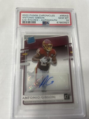 2020 Panini Chronicles Antonio Gibson #RRAG Rated Rookie Auto PSA 10 ...