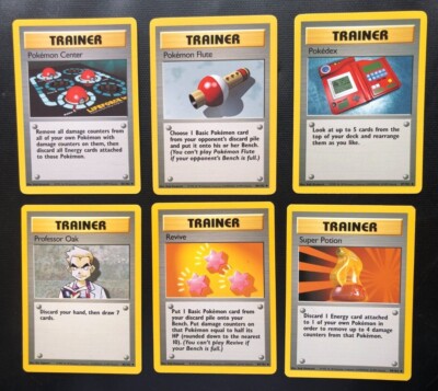 Pokemon TCG Base Set 1999 Trainer Set #85–90 Uncommon Unlimited Pokemon ...