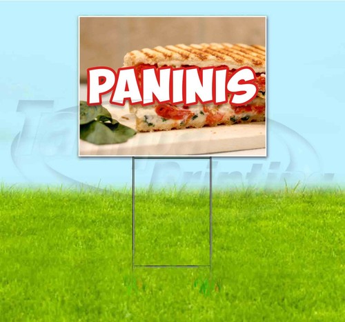 PANINIS 18x24 Yard Sign WITH STAKE Corrugated Bandit USA BUSINESS FOOD ...