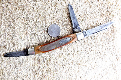 VINTAGE SCHRADE USA OLD TIMER # 80T THREE BLADE POCKETKNIFE MADE IN USA ...
