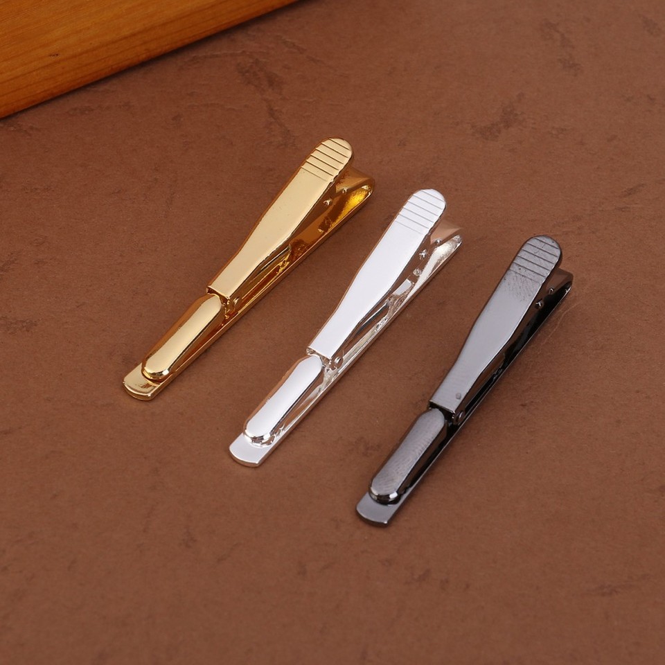 3 Pcs Groomsmen Tie Clip Men's Fashion Metal Shirt Clips Business | eBay UK