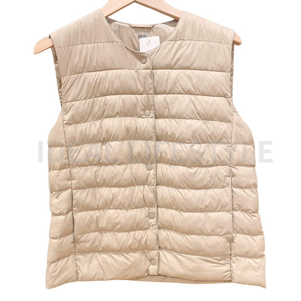 UNIQLO PUFFTECH Compact Vest S-3XL 5Colors Packable Warm Padded Women ...