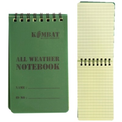 MINI NOTEPAD WATERPROOF PAPER 50 PAGE POCKET SIZE NOTEBOOK ARMY CADET ...