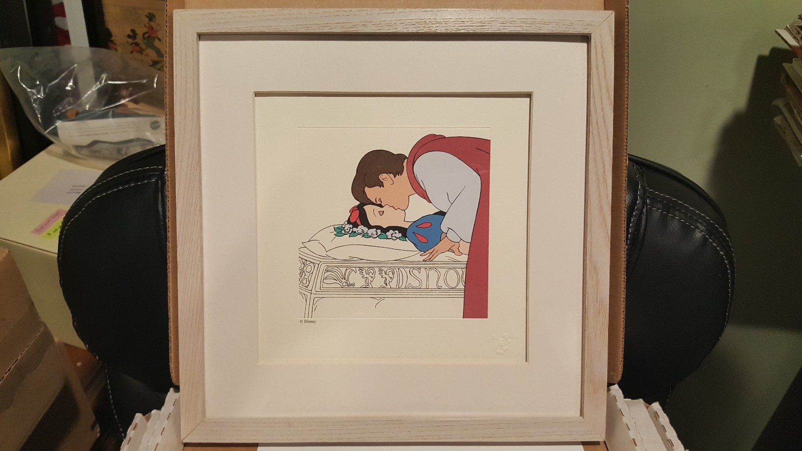 Framed Disney Treasures Snow White Loves First Kiss Serigraph Etching ...