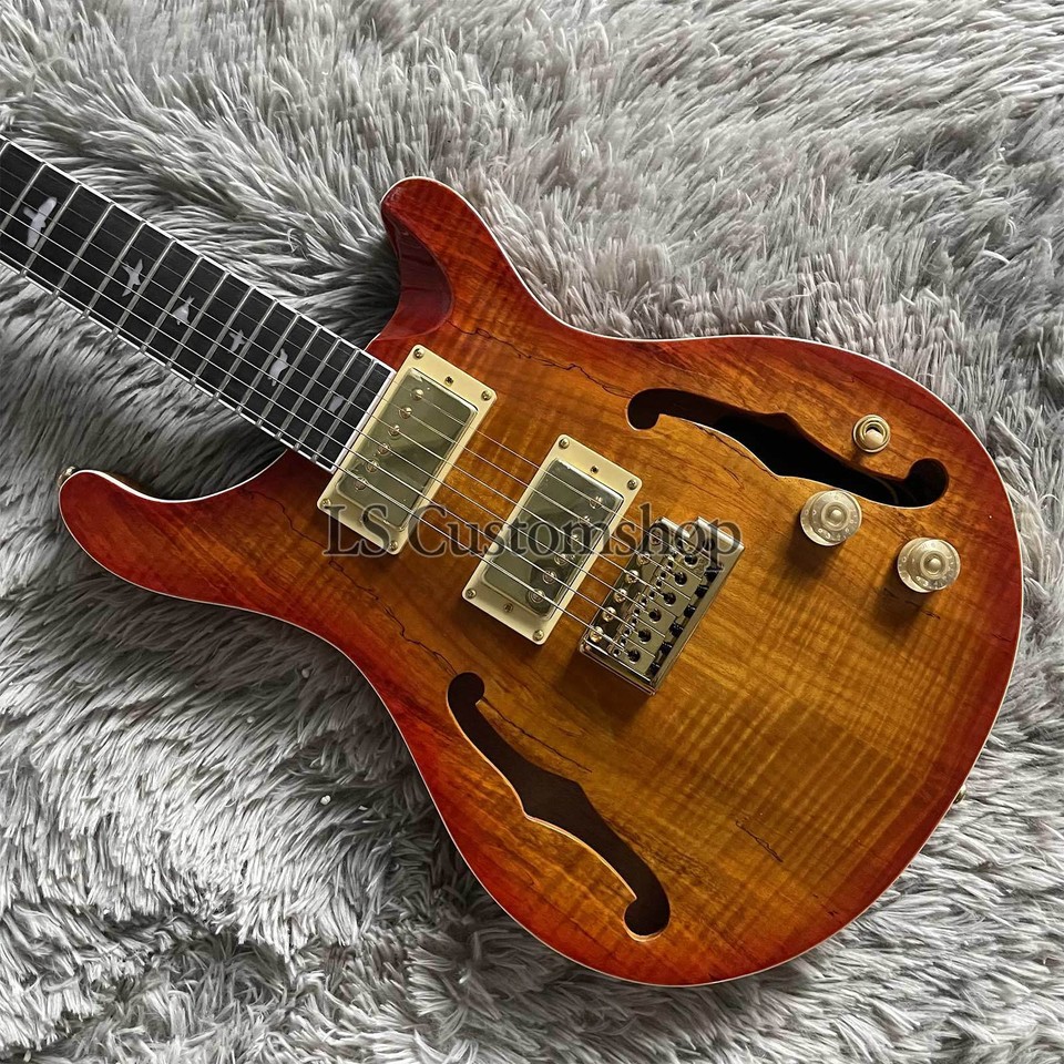 Factory Custom McCarty Semi Hollow Electric Guitar Spalted Top Tobacco ...