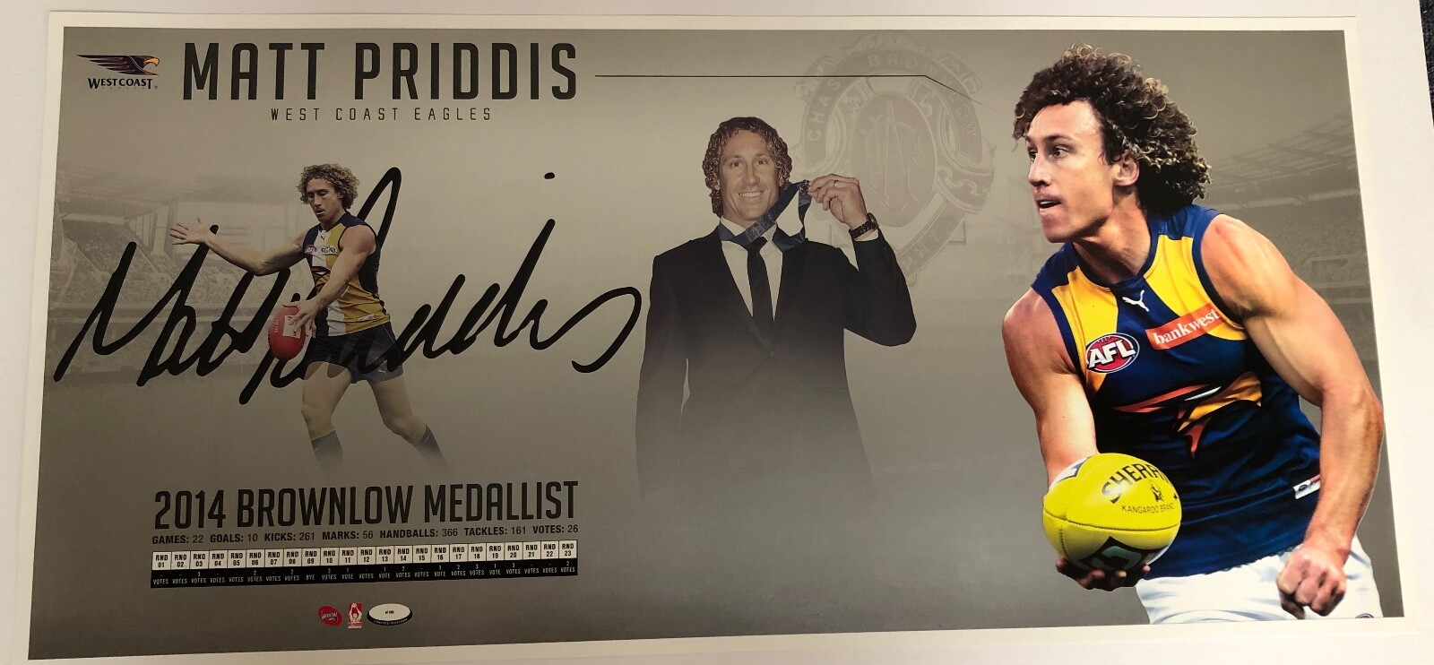 AFL WEST COAST EAGLES Matthew Priddis 2014 Brownlow Medallist ...