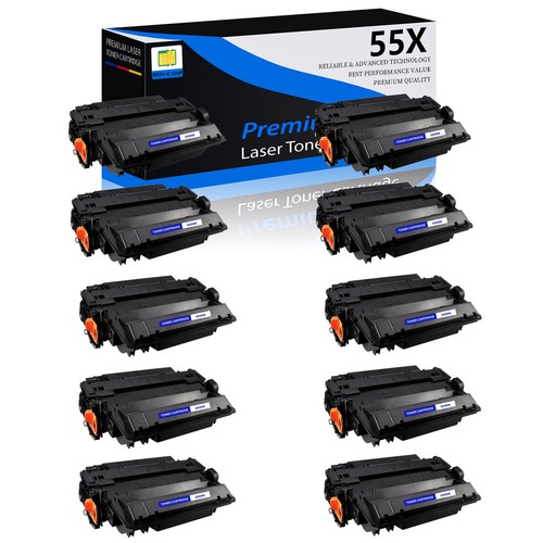 10PK Black CE255X 55X Toner Cartridge for HP LaserJet P3010 P3015 ...
