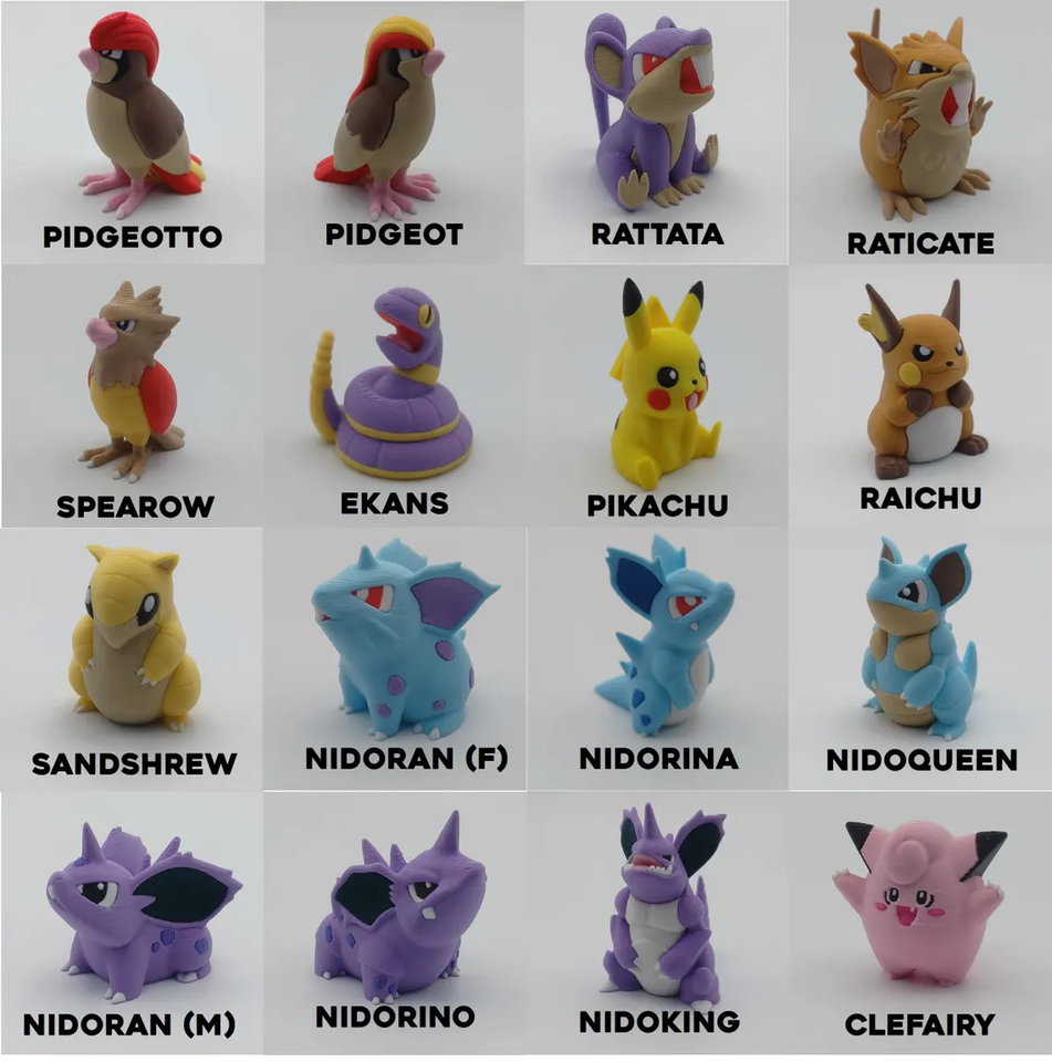 3D Printed Pokemon Desk Toy Decor Gift Fan Display Kanto Region 151 ...