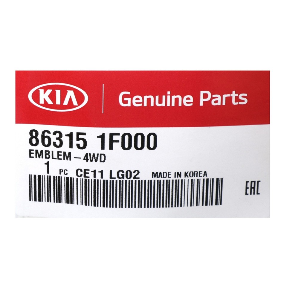 OEM NEW Rear Trunk Lid 4WD Emblem Badge Chrome 05-07 Sportage 86315 ...