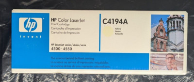 NOS HP C4194a Yellow Toner Cartridge OEM printer 4500 4550, Sealed Box ...