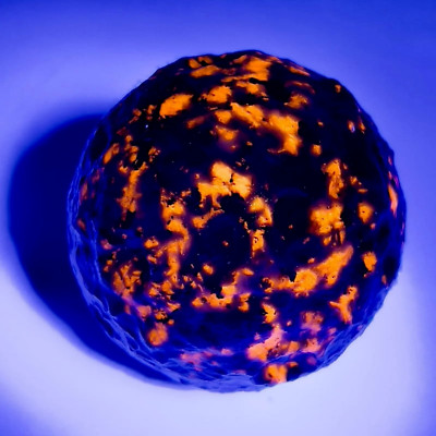 2" Natural Yooperlite Full Moon Sphere Healing UV Glow Stone Crystal ...