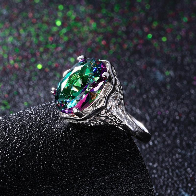 Rainbow Fire Mystic Topaz Ring Silver Ring Fine Jewelry Gif | eBay