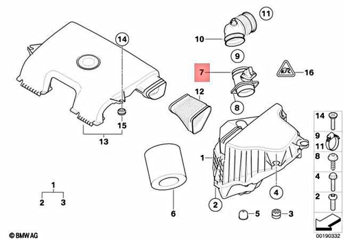 Genuine BMW E83 E83N E85 E87 E90 E91 SUV Mass Air Flow Sensor OEM ...
