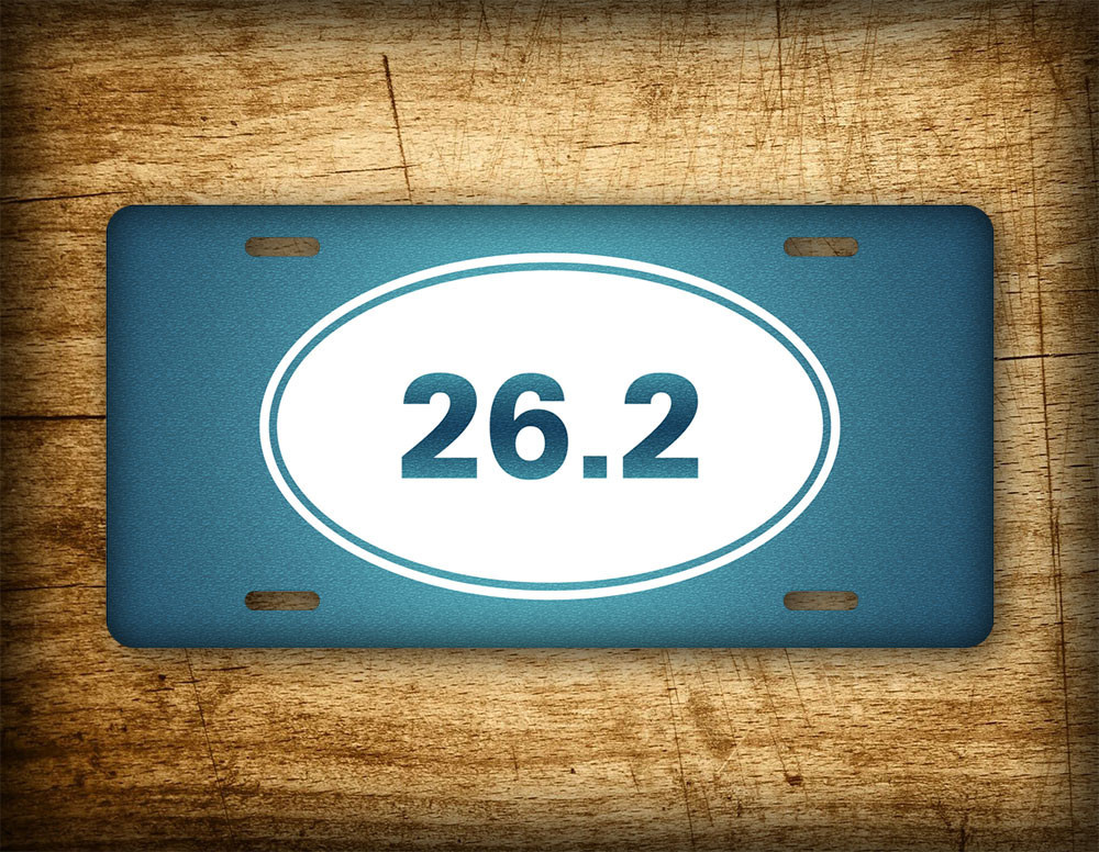 Marathon Runner License Plate 26.2 miles distance running PINK or BLUE ...