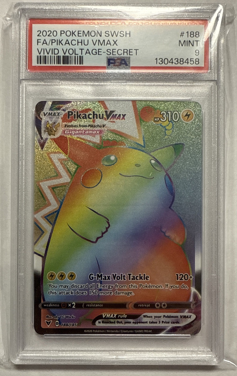 Pikachu VMAX 188/185 - Rare Rainbow Card | Vivid Voltage (swsh4-188)