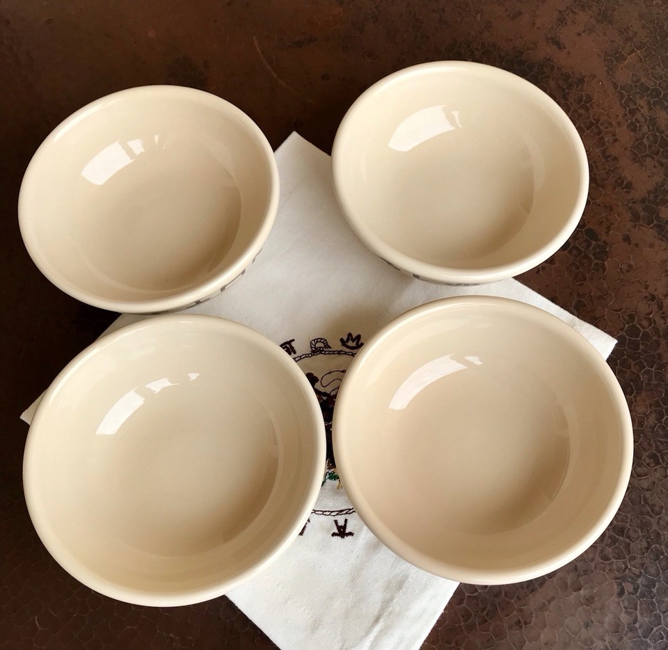 4 True West Westward Ho Rodeo Pattern Western Soup Bowls | eBay