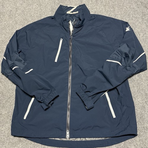 Zero Restriction Jacket Mens L Blue Power Torque Full Zip Golf Rain Waterproof | eBay