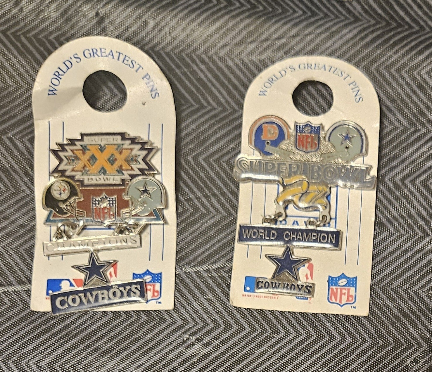Dallas Cowboys SB XII & SB XXX Dangle Pins On Cards New | eBay