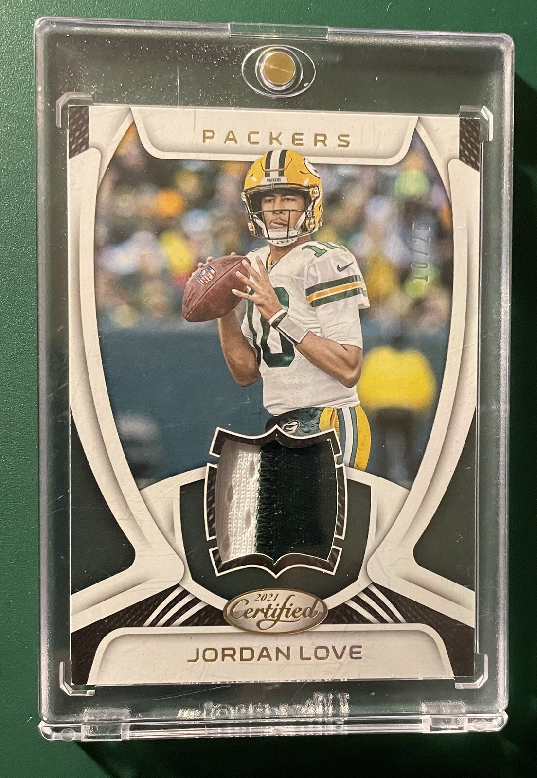 2021 Jordan Love Certified patch relic jersey # 10/25 Green Bay Packers ...