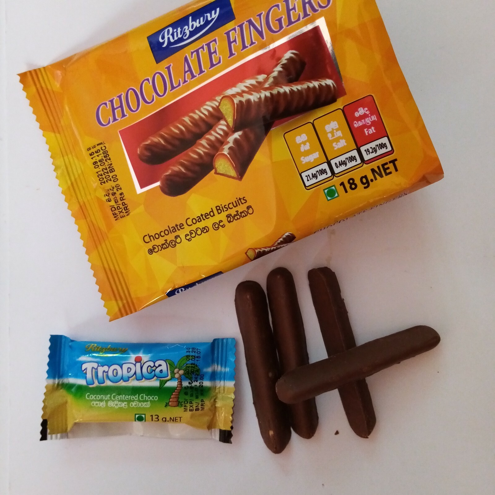 Ritzbury Chocolate Finger Coated Biscuits 18g Christmas Party Free ...