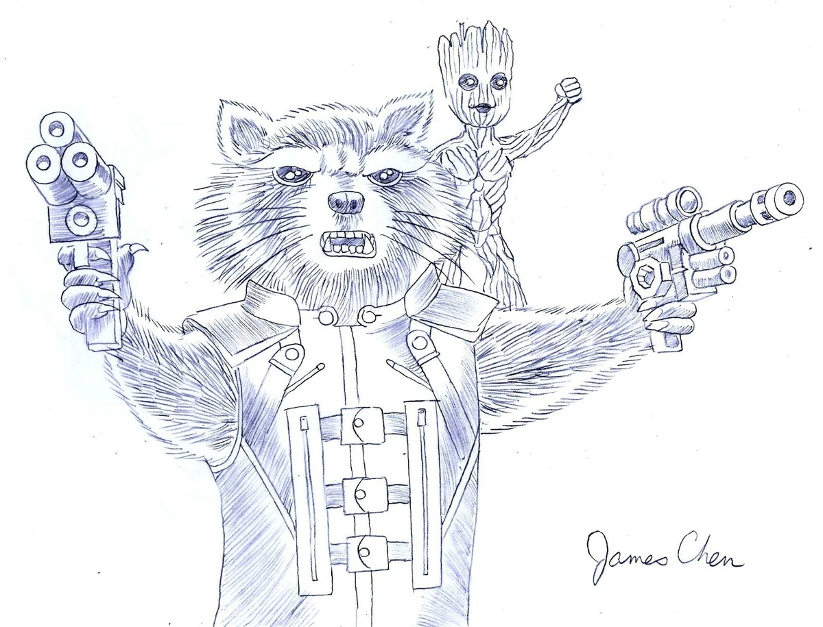Rocket Raccoon Coloring Pages