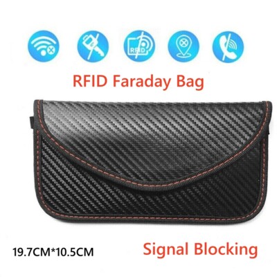 Faraday Case Bag RFID Signal Blocking Cell Phone Wallet Blocker ...