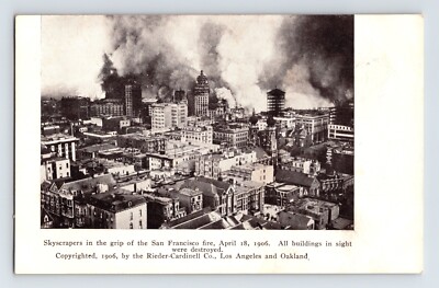 Postcard California San Francisco Earthquake Fire Downtown Pre-1907 ...