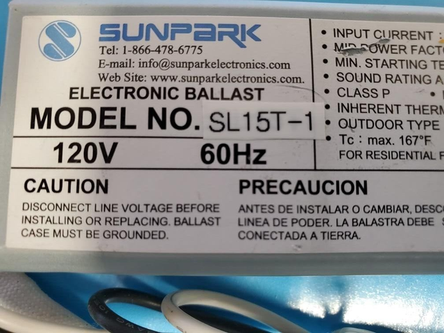 Sunpark SL15T-1 electronic circline ballast with lamp holders attached ...