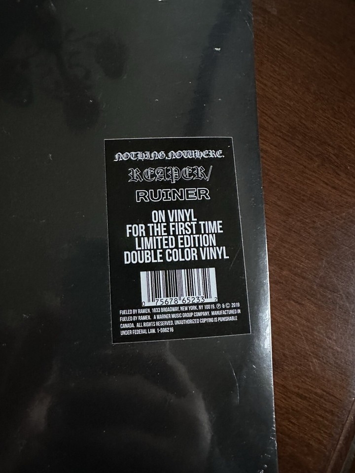 Nothing Nowhere Reaper/Ruiner ON VINYL FOR THE FIRST TIME LIMITED ...