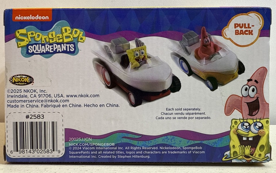 Nickelodeon SpongeBob SquarePants Hot Rod Boats Pull-Back New | eBay