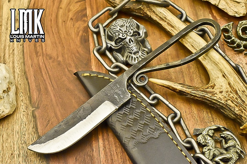 LMK Custom Rail Road Knife AUS-10 Steel Carbon Engraving Sports ...