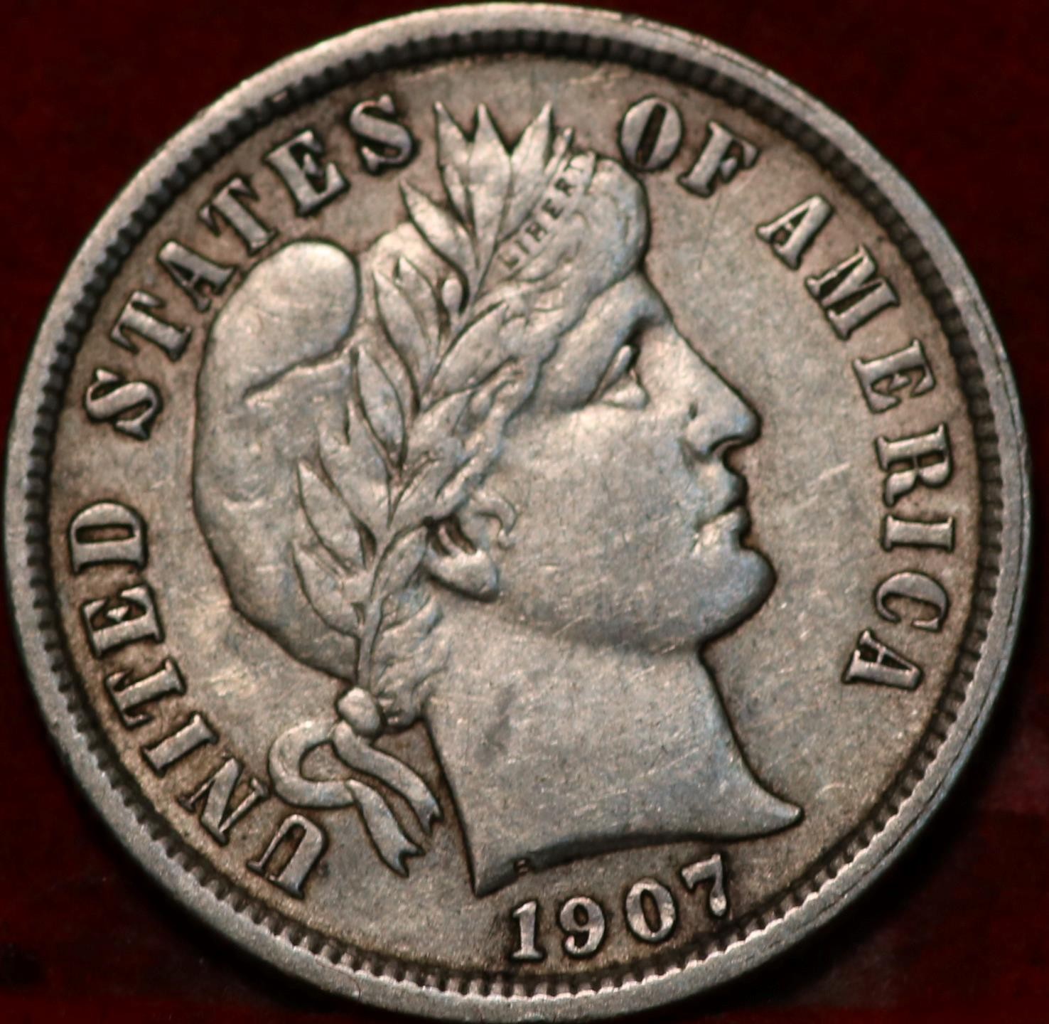 1907 Philadelphia Mint Silver Barber Dime | eBay