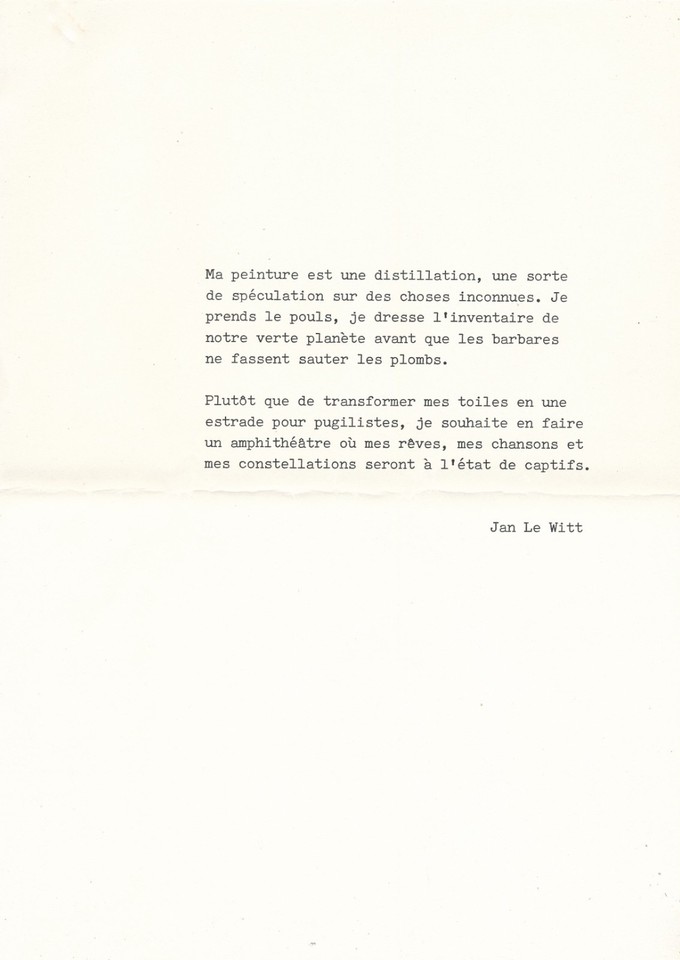 Jan Le Witt lettre autographe signée et manuscrit dactylographié 12 p ...