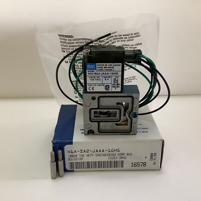 MAC Valves Inc. 46A-SA2-JAAA-1GHG Pressure Control Body 120VAC | eBay
