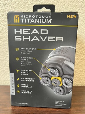 Microtouch Titanium Head Shaver Rechargeable Men's Cordless ...