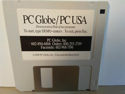 ITHistory (1989) IBM PC Software: PCGLOBE/ PCUSA Demo 3.5" No Manual | eBay