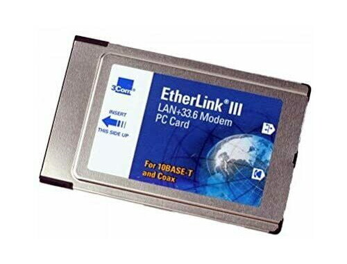 3Com EtherLink III PCMCIA Ethernet LAN + Modem PC Card 3C562D with ...