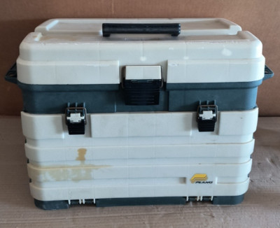 PLANO 758 Plano Four Drawer Green Tan Tackle Box full of tackle ...