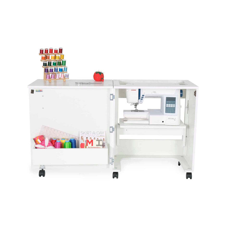 Arrow Sewing Judy Sewing Embroidery Cabinet With Wheels White 101 | eBay