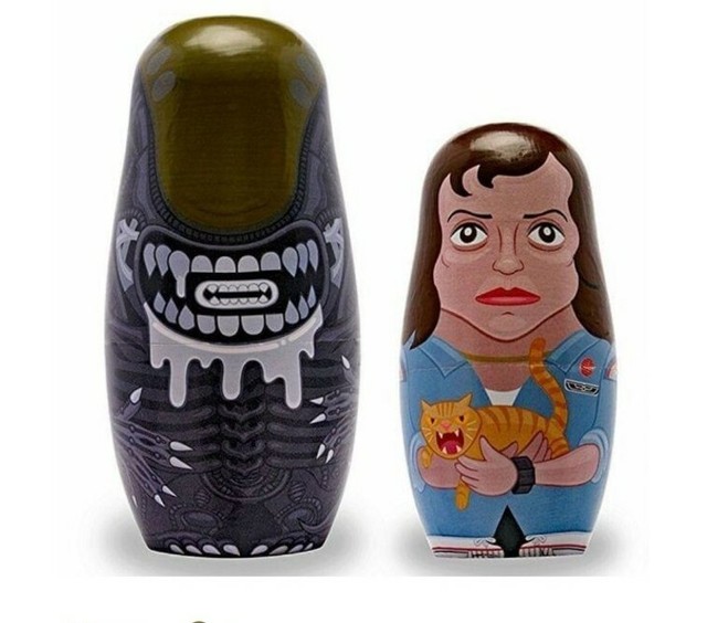 Alien 5-piece Wood Nesting Dolls Set Artist Series for sale online | eBay