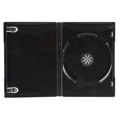 10 Black Single DVD Cases – with 14 mm Spine Durable Plastic Case for 1 ...