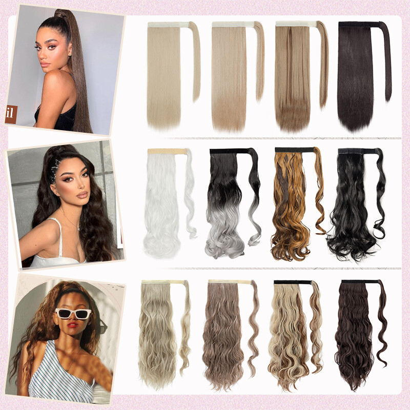 100% Real As Human Hair Wrap Around Ponytail Extension With Clip in ...