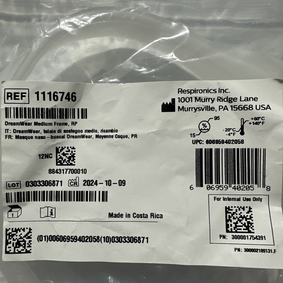 Medium Mask Frame Headgear for Dreamwear Nasal Respironic Gel Full Face ...