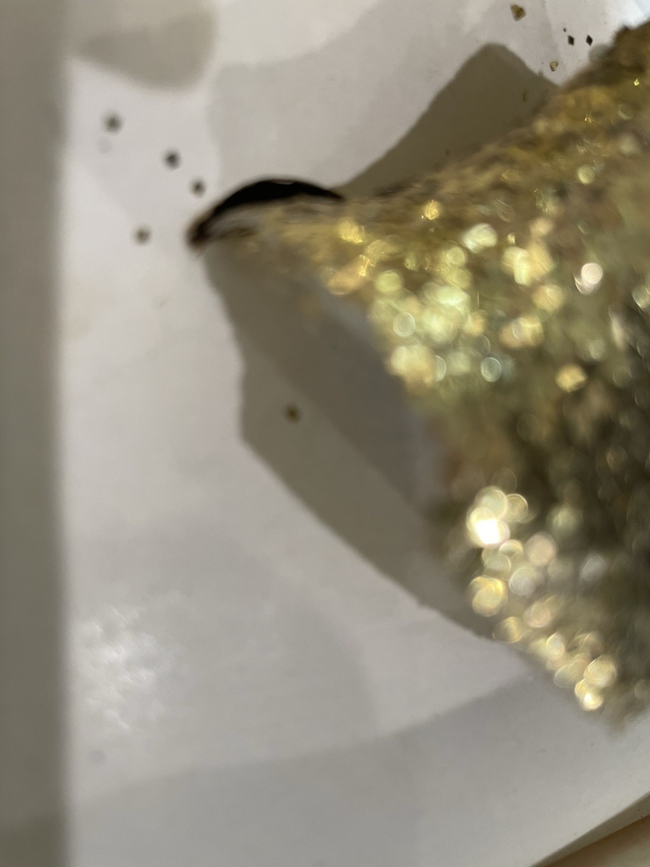 8 Bradford GOLD Glitter Bells 2 1/2" Christmas Tree Ornaments VINTAGE ...