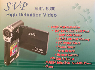 SVP HDDV -8800 Video Camcorder Handicam Camera Digital 12MP Resolution ...