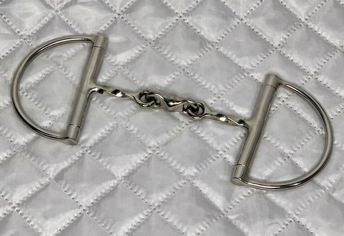 D Ring Bit Stainless Steel Horse Equine Link Mouth Piece Slow Twist ...