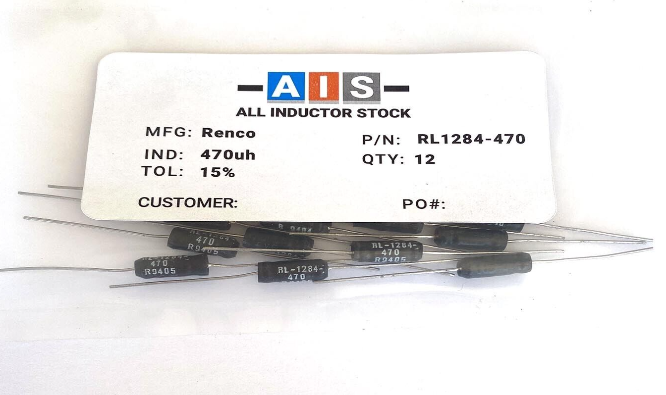 Renco RL-1284-470 470uh powerline choke inductors 12pieces for sale ...