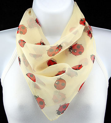 Red Ladybugs Women's Cute Bug Insect Ivory Animal Ladies Square Vanilla ...